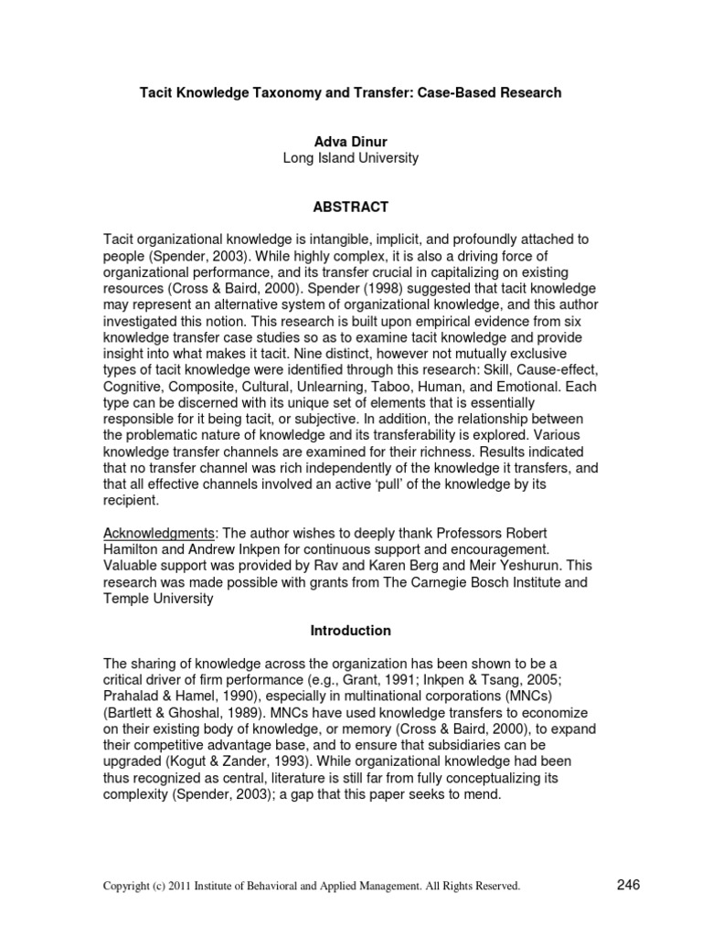 Knowledge Taxonomy | Download Free PDF | Tacit Knowledge | Knowledge