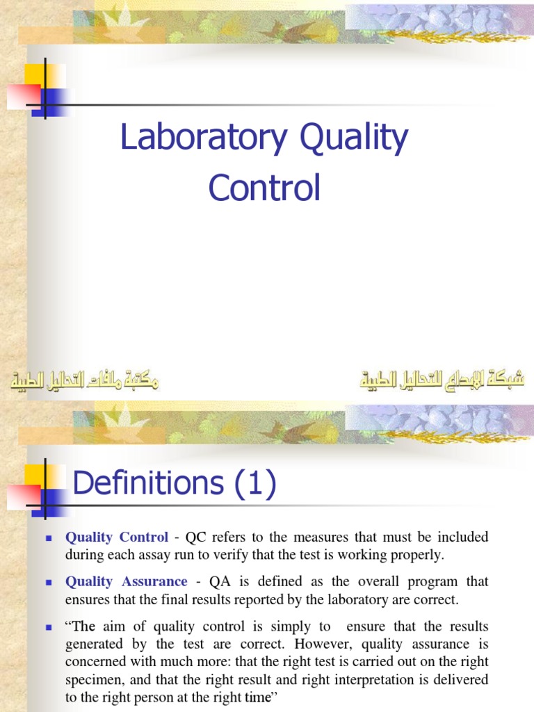 Laboratory Quality Control | PDF | Observational Error | Quality Assurance