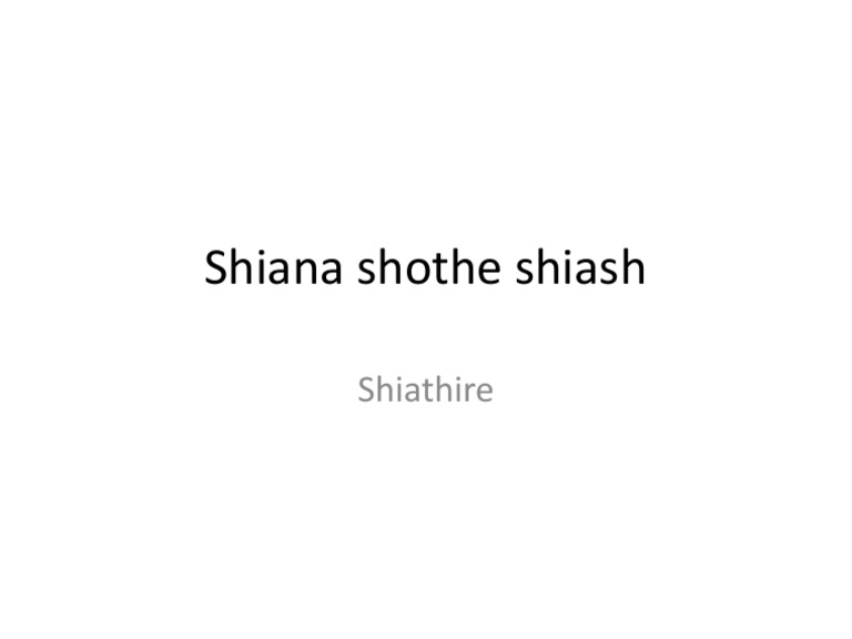 Shiathire: Shiana Shothe Shiash Guide | PDF