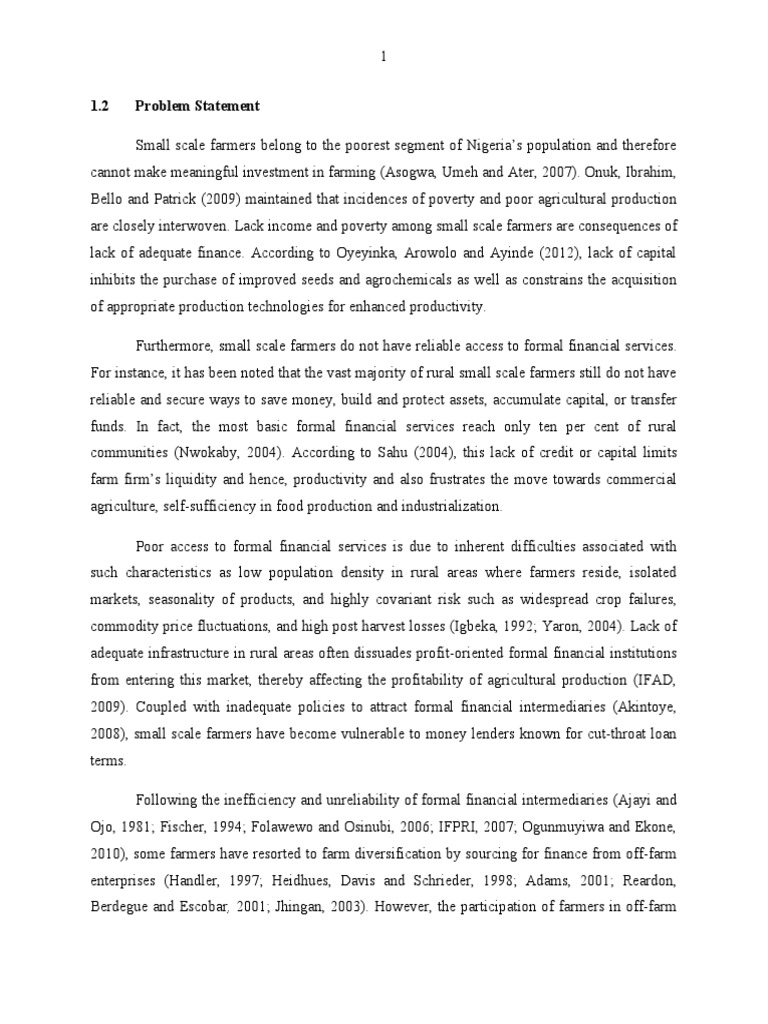 Farm Level Problem Statement | PDF | Poverty | Poverty & Homelessness