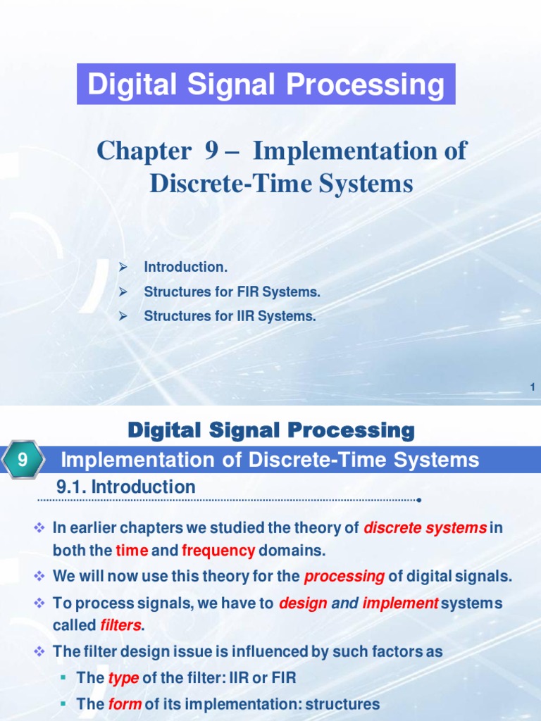 Digital Signal Processing: Chapter 9 - Implementation of Discrete-Time Systems | PDF | Digital ...