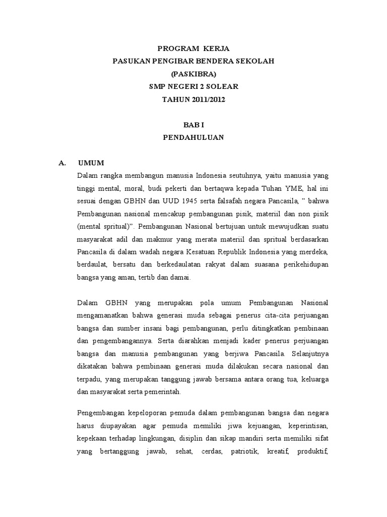 Program Kerja Paskibra SMPN 2 Solear | PDF