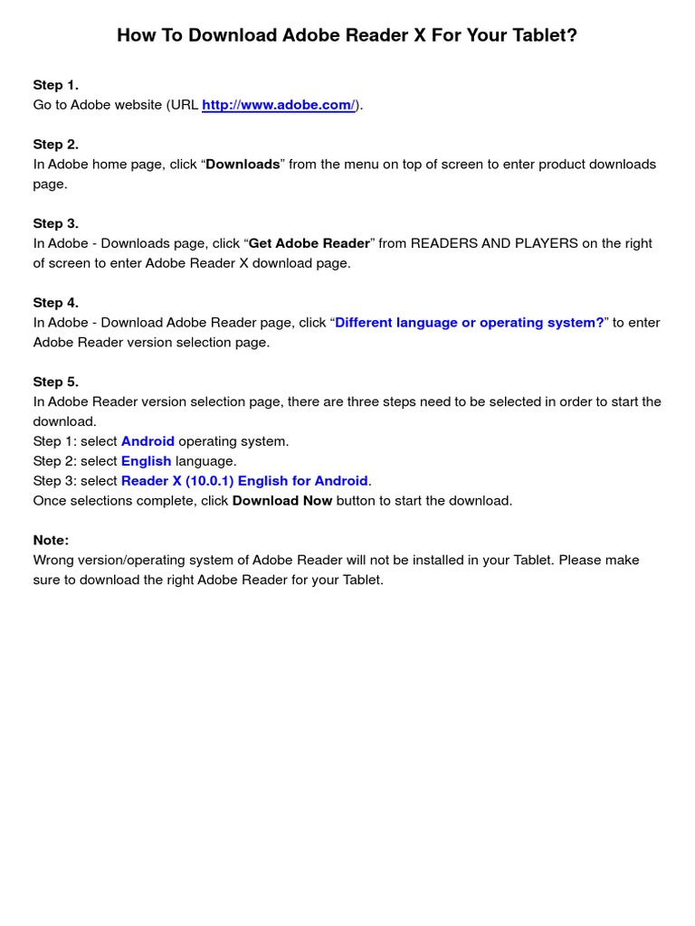 How To Download Adobe Reader X For Your Tablet?: Step 1 | PDF ...