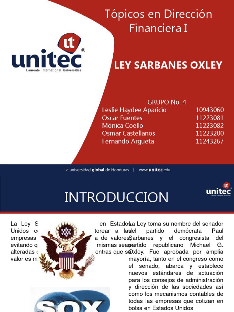 Ley Sarbanes Oxley: Impacto y Regulación | PDF | Sarbanes-Oxley | Enron