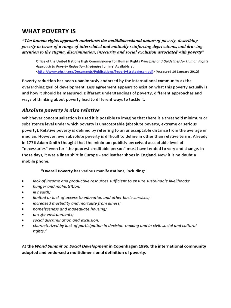 Poverty Research | PDF