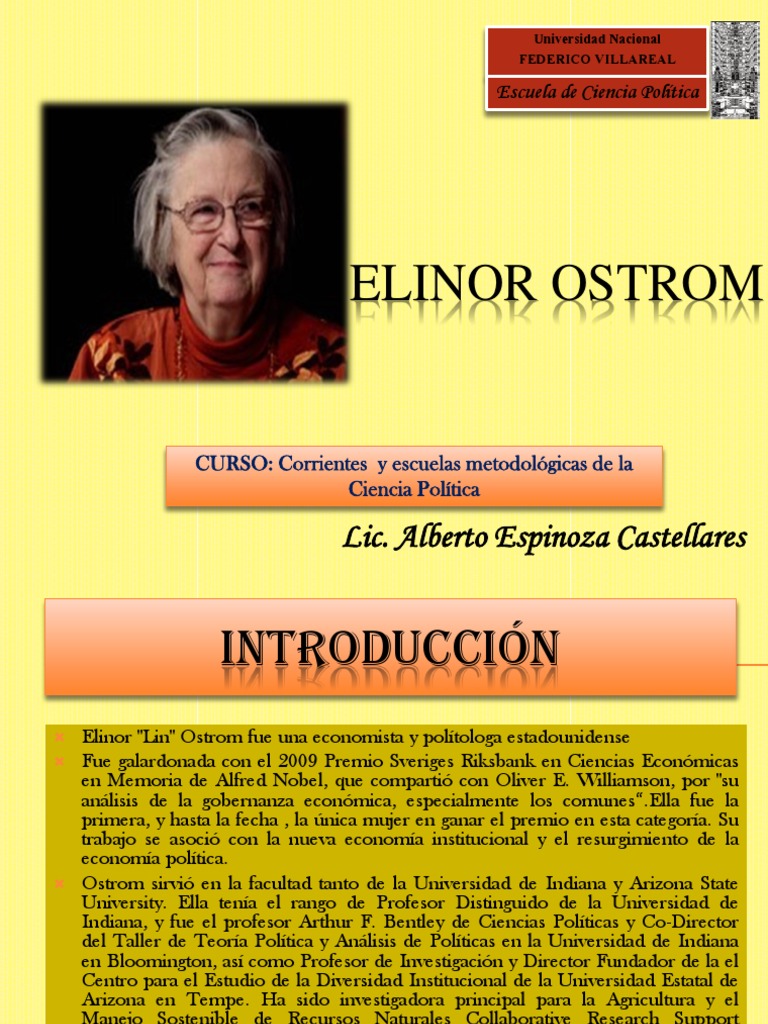 Elinor Ostrom | PDF | Acción colectiva | Comportamiento