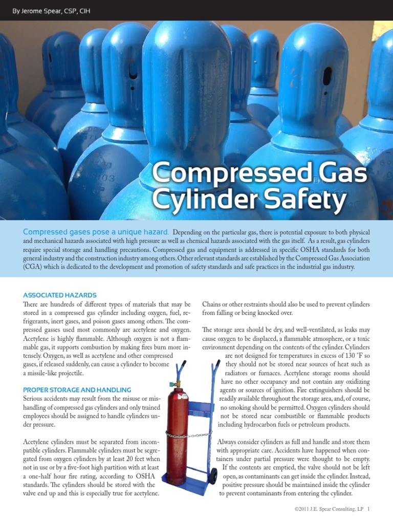 Compressed Gas Cylinders Safety-Jerome Spear | PDF | Valve | Combustion