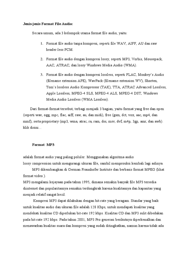 Jenis Jenis Format | PDF | Komputer | Teknologi & Rekayasa