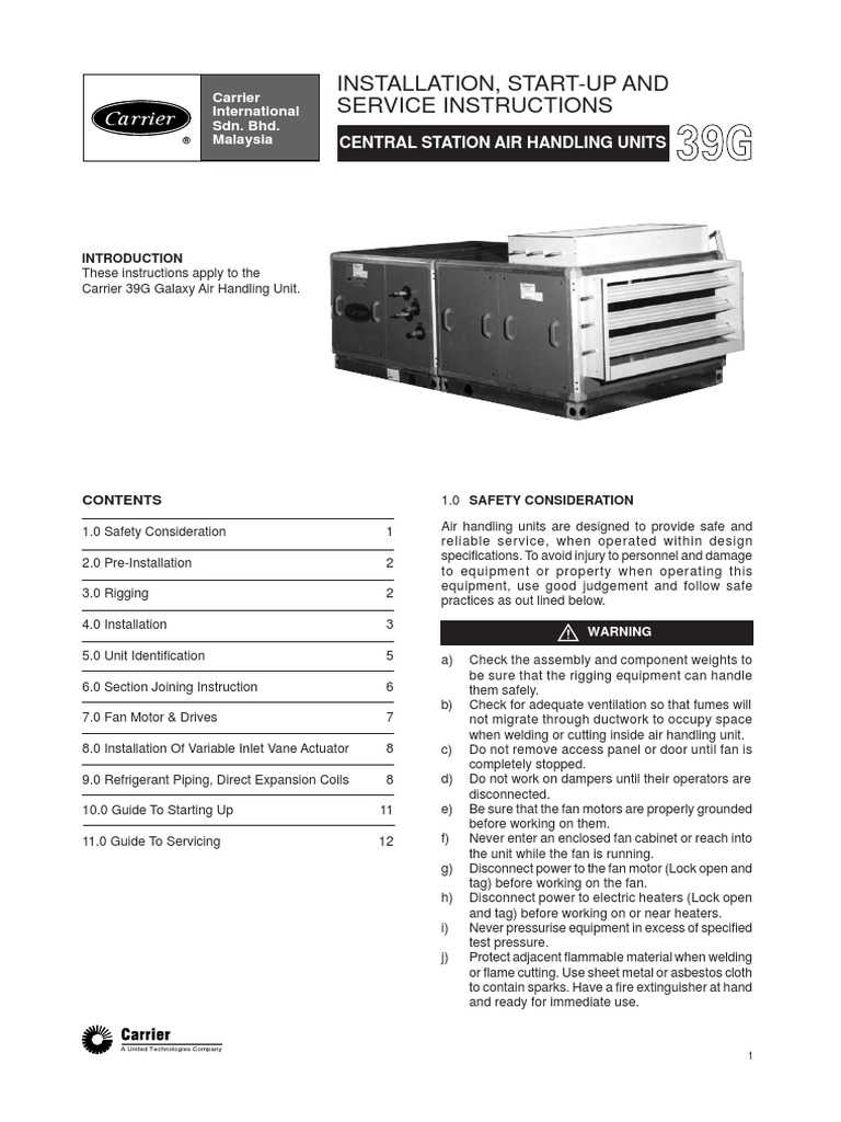 Central Station Air Handling Units 39 G | PDF | Belt (Mechanical ...