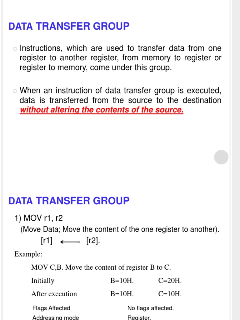 Data Transfer Group | PDF | Instruction Set | Integrated Circuit