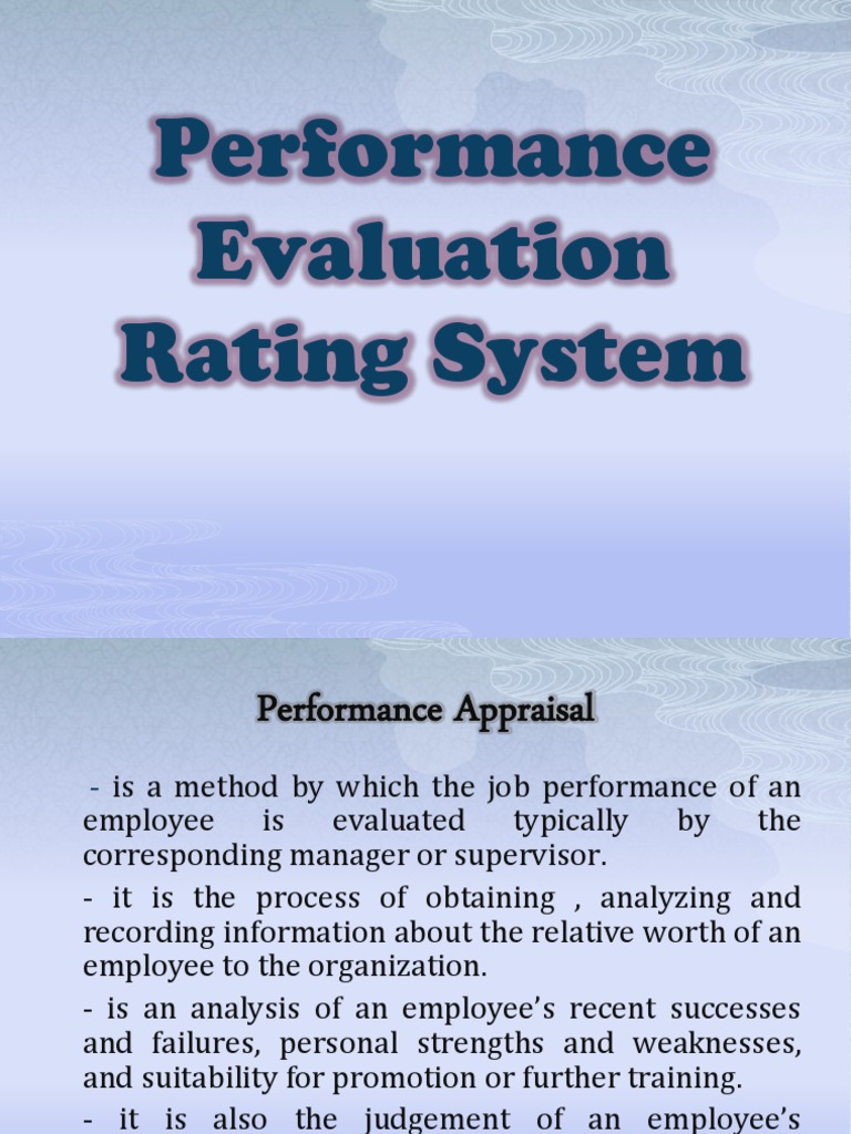 Performance Evaluation Rating System | PDF | Performance Appraisal ...
