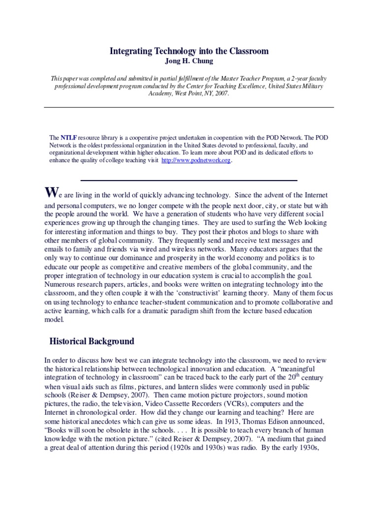 Integrating Technology Into The Classroom | PDF | Constructivism ...