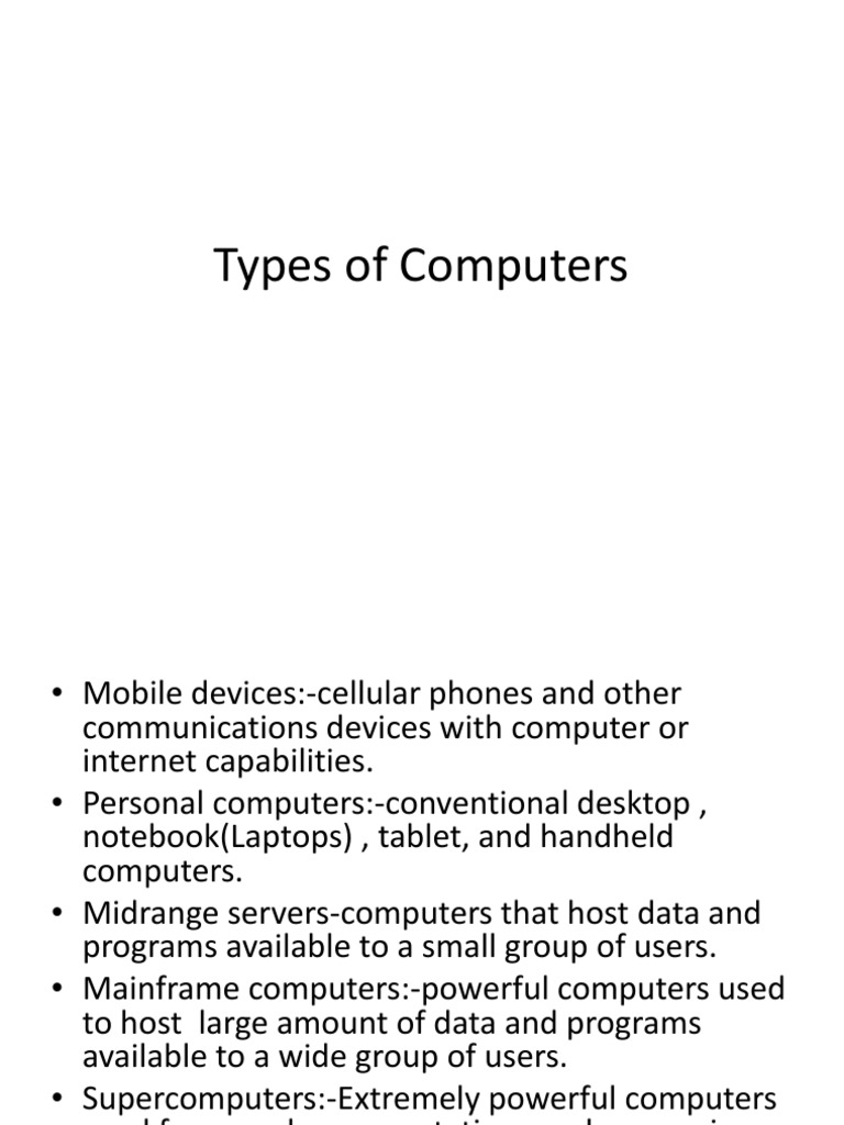 Types of Computers | PDF | Computers