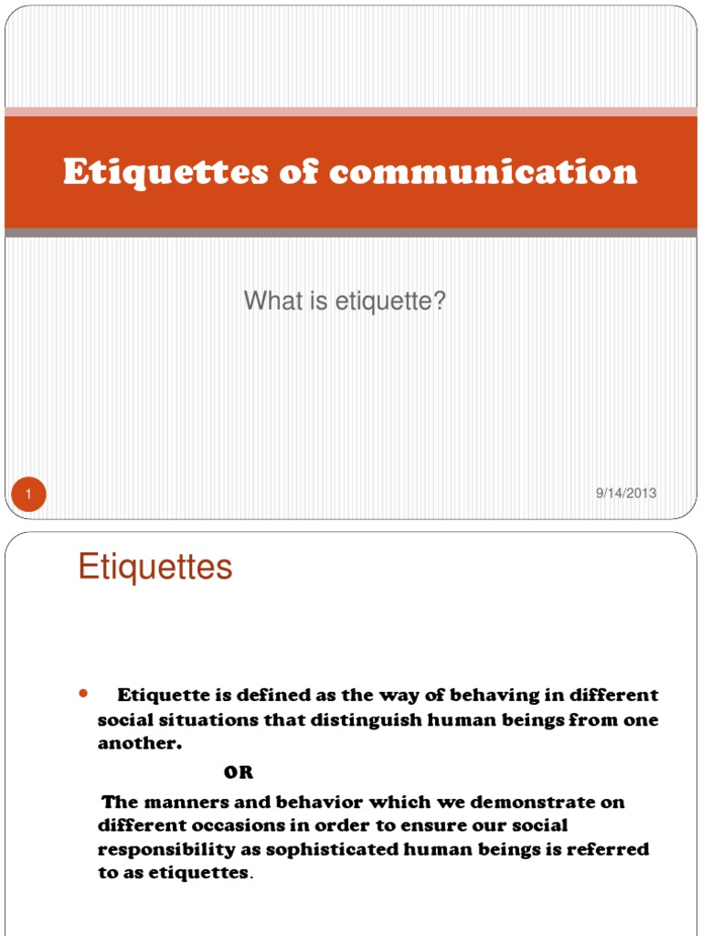 Communication Etiquette Essentials | PDF | Etiquette | Speech