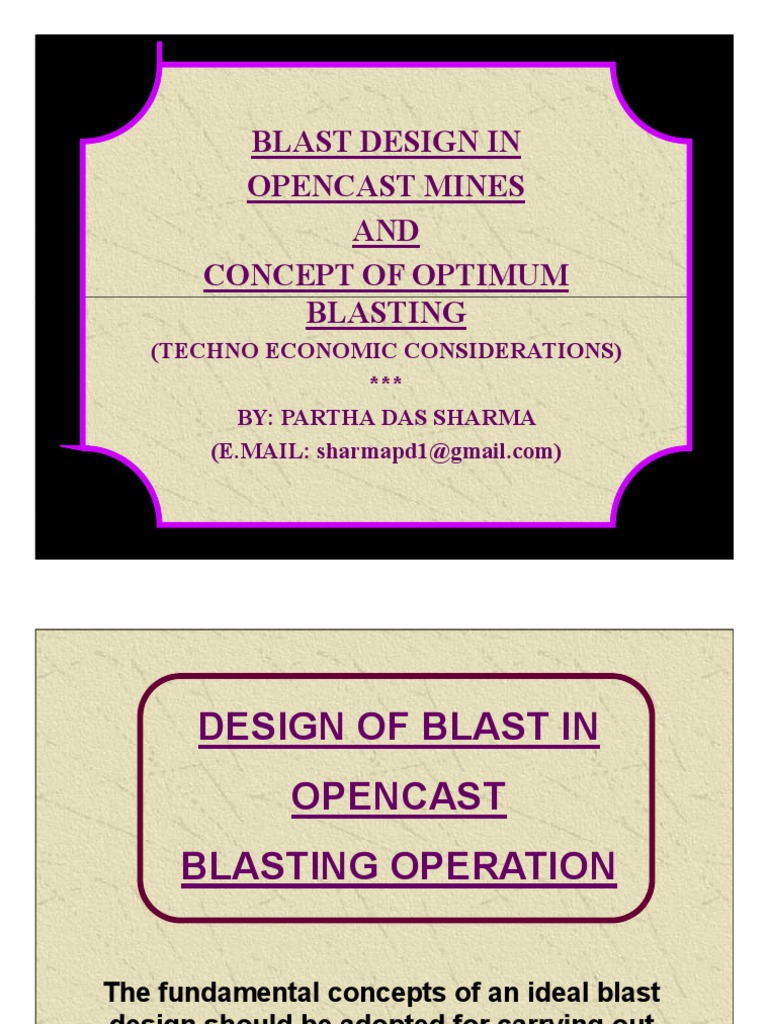OC Blast Design & Its Optimisation | PDF | Explosion | Drilling