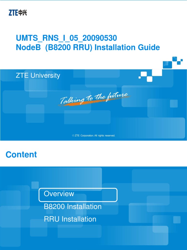 UMTS RNS I 05 20090530-NodeB (B8200 RRU) Installation Guide-69 | PDF ...