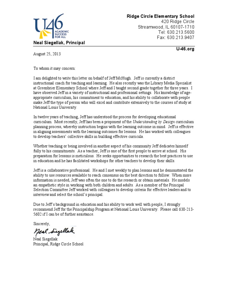Letter of Recommendation | PDF | Curriculum | Teachers