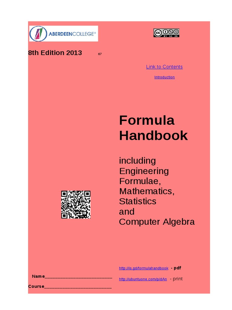 Formula Handbook | PDF