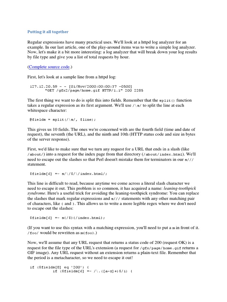 Complete Source Code: Putting It All Together | Download Free PDF | Regular Expression | Areas ...