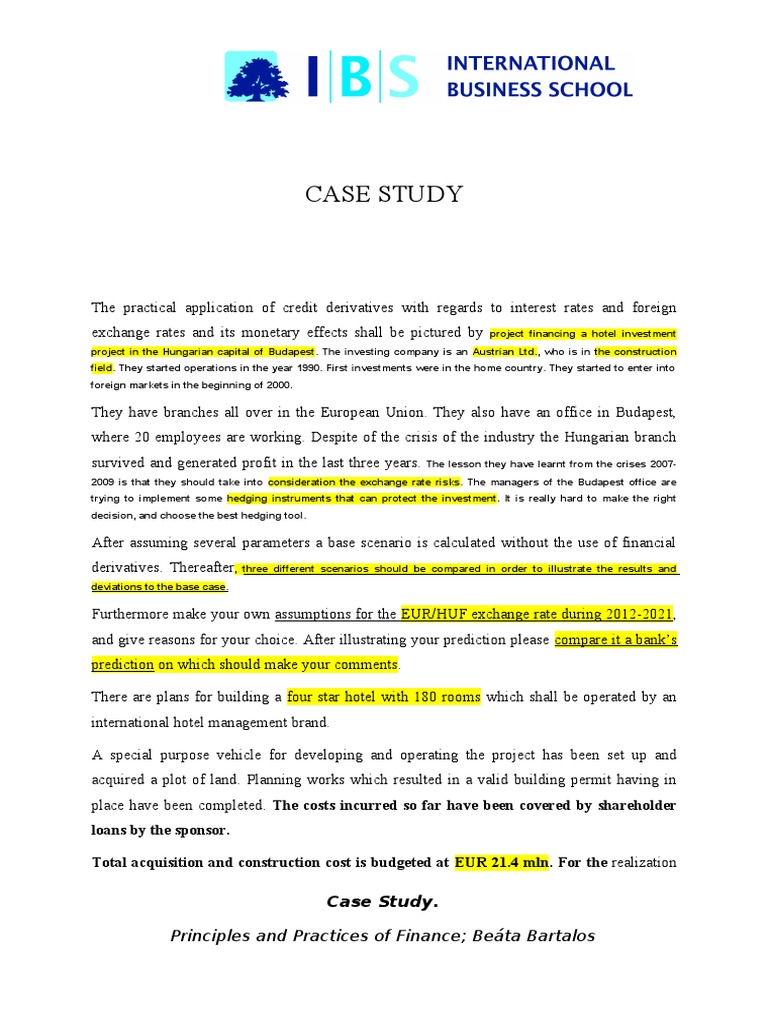 Case Study: Principles and Practices of Finance Beáta Bartalos | PDF ...