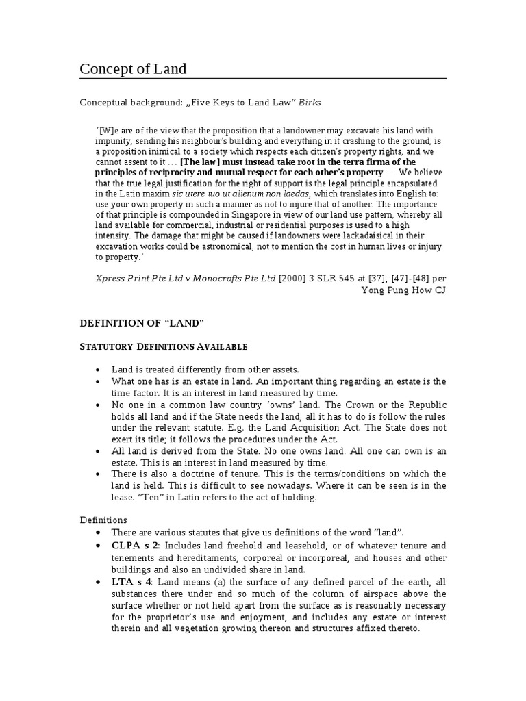 Concept of Land | PDF | Leasehold Estate | Lease