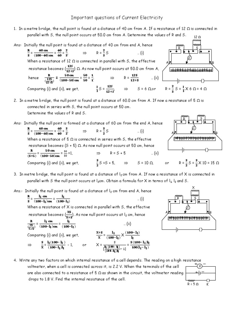 Class Assignment Current Electricity | PDF | Business