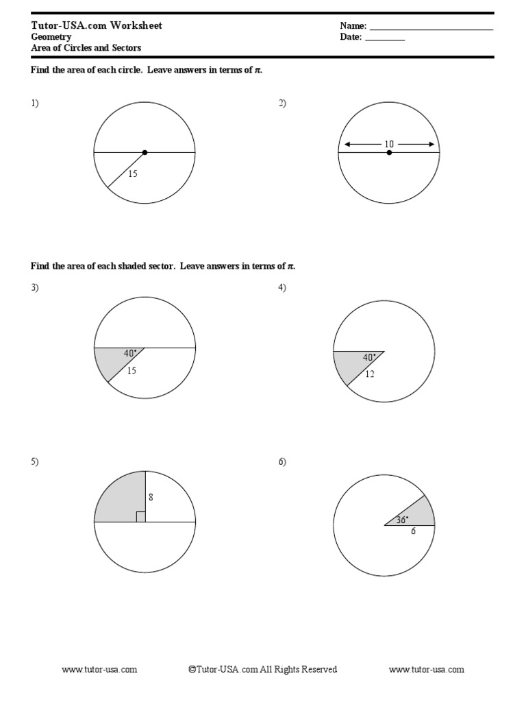 Circles Geometry Worksheet Geometry And Measure Worksheets GCSE