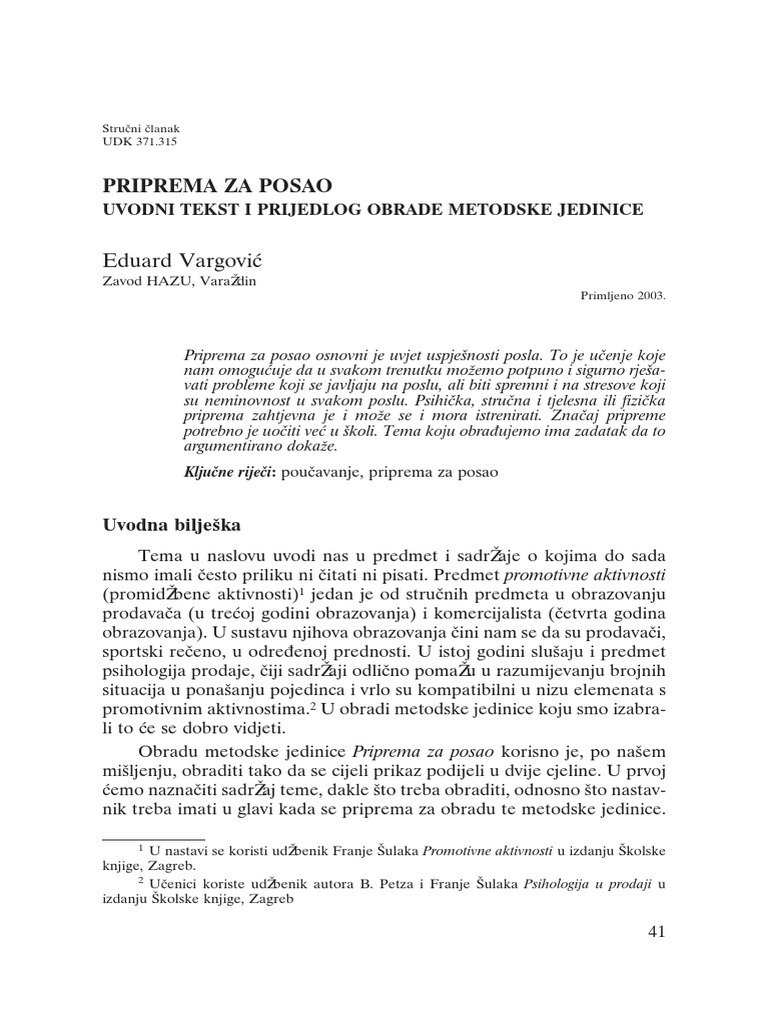 Priprema Za Prodajni Razgovor | PDF