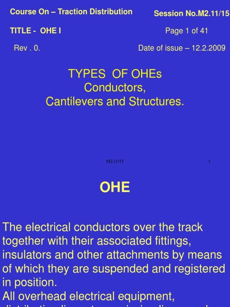 OHE I | Insulator (Electricity) | Electrical Conductor