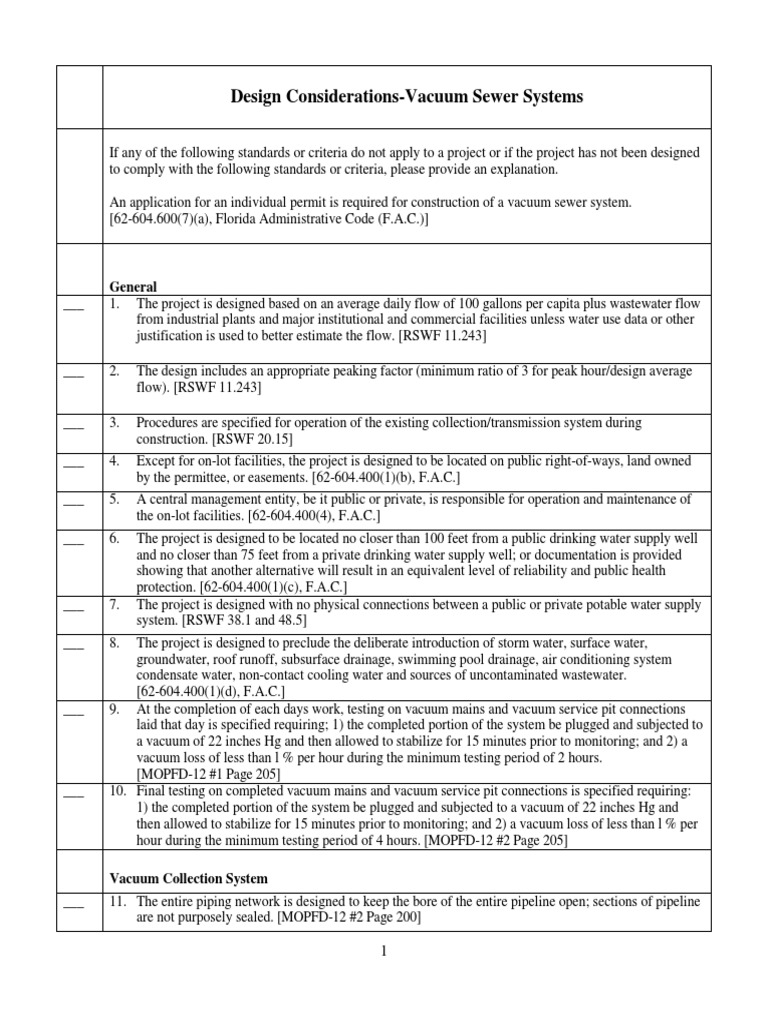 Design Considerations-Vacuum Sewer Systems | PDF | Sanitary Sewer | Pump