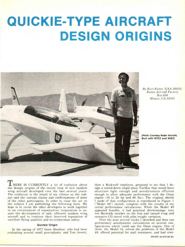 Origins and Development of Early Tandem-Wing Aircraft Designs Such as ...