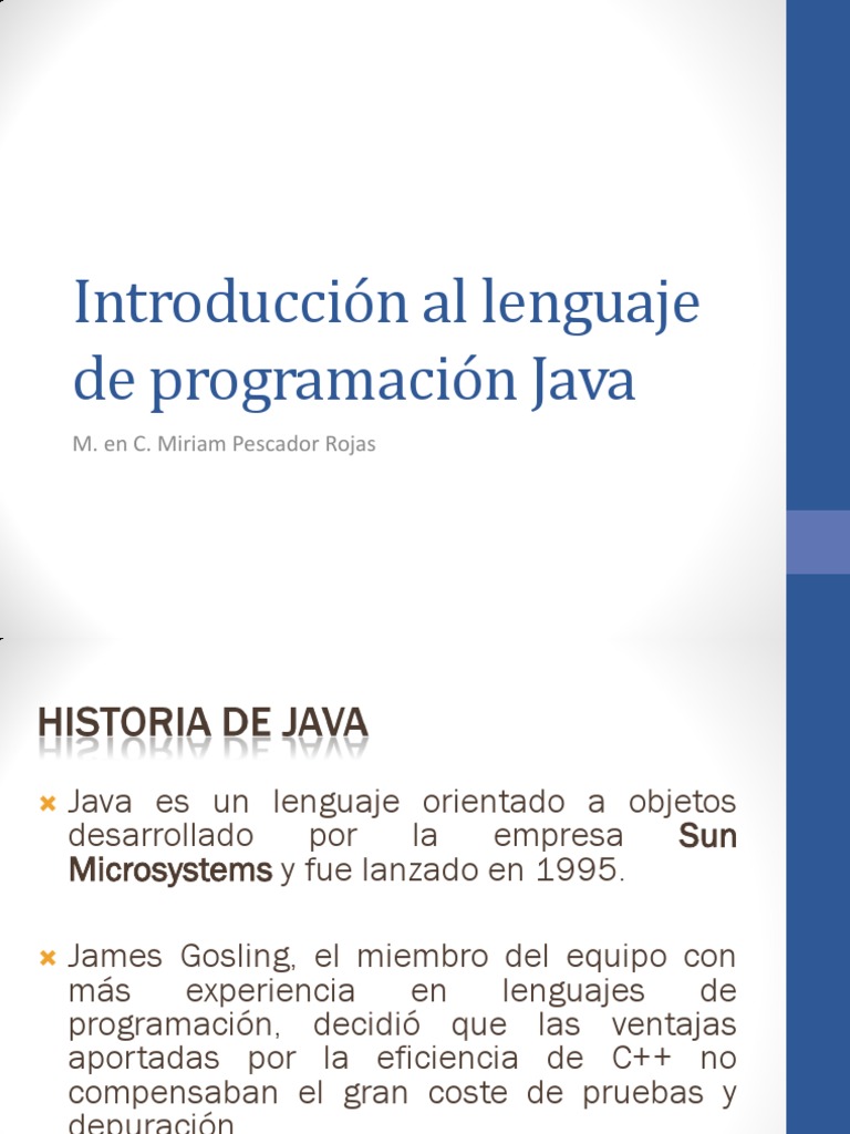 Introducción Al Lenguaje De Programación Java Pdf Eclipse Software Java Lenguaje De