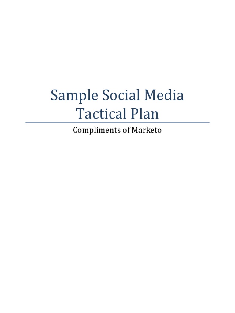 Social Media Tactical Plan Template | PDF | Computers