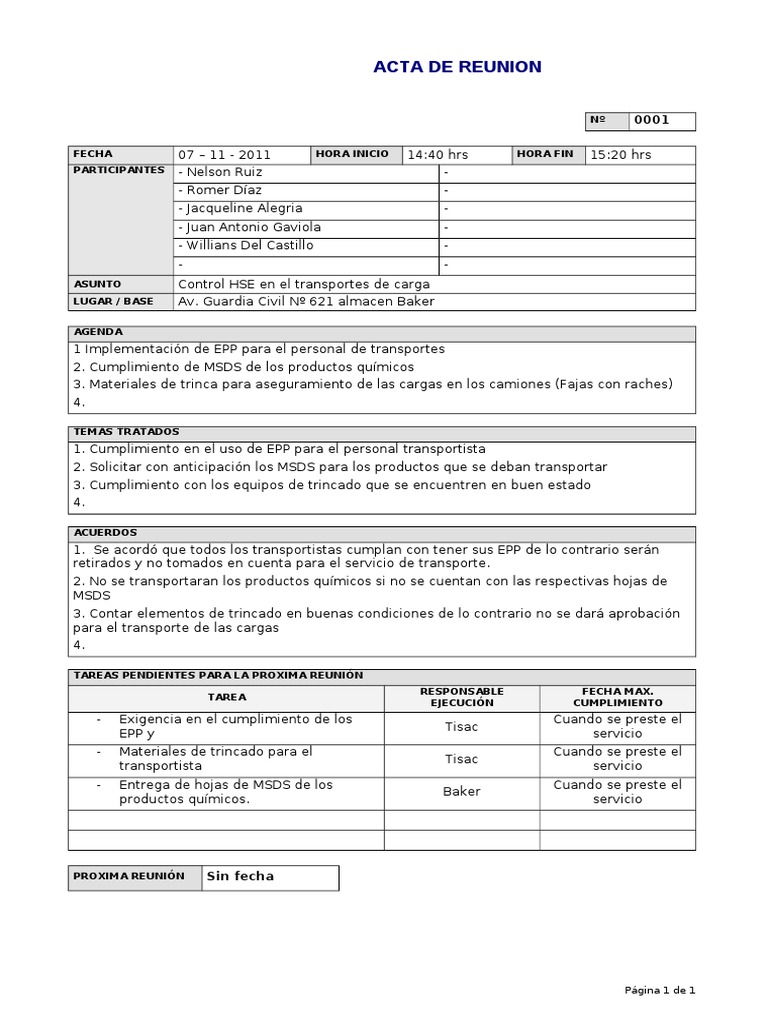 Actas De Reuniones