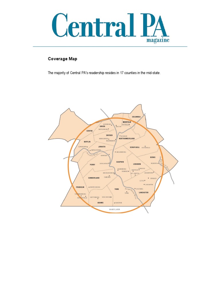 Coverage Map: The Majority of Central PA's Readership Resides in 17 ...