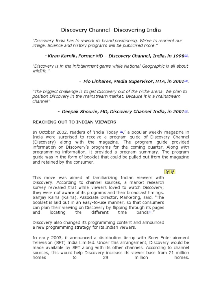 Discovery Channel | PDF | Television | Advertising