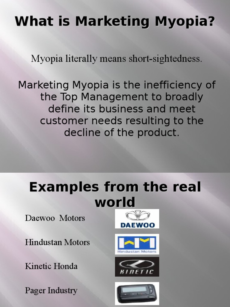 Marketing Myopia | Brand | Marketing