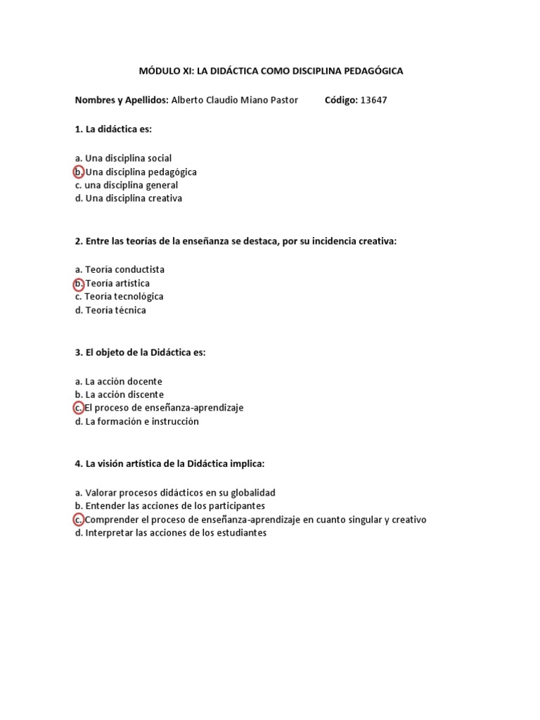 Exámen Del Módulo 11 | PDF | Maestros | Paradigma