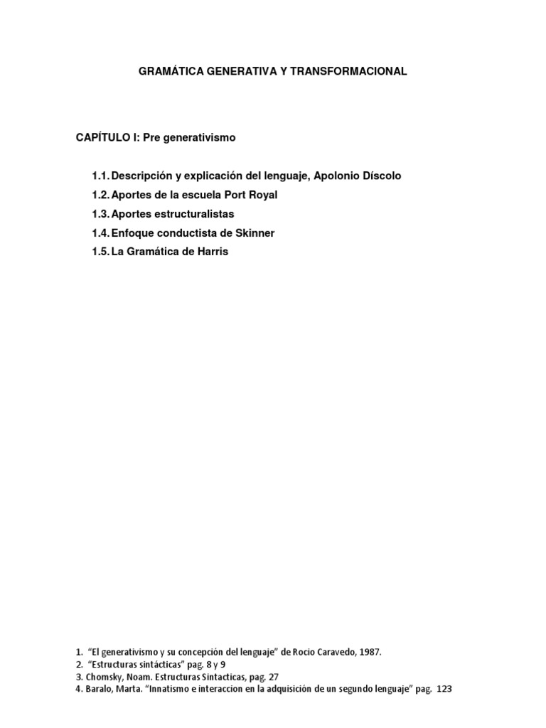 Gramática Generativa: Fundamentos y Teorías | PDF | Noam Chomsky ...