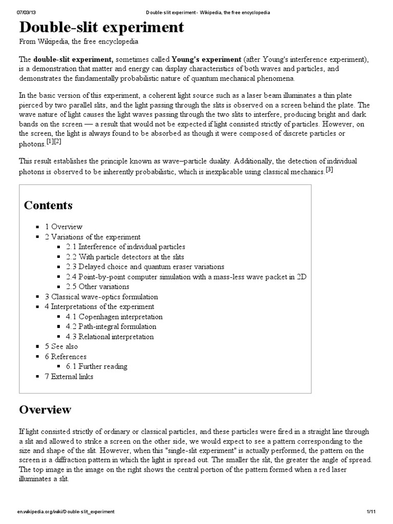 Wiki - Double-Slit Experiment | PDF | Diffraction | Wavelength