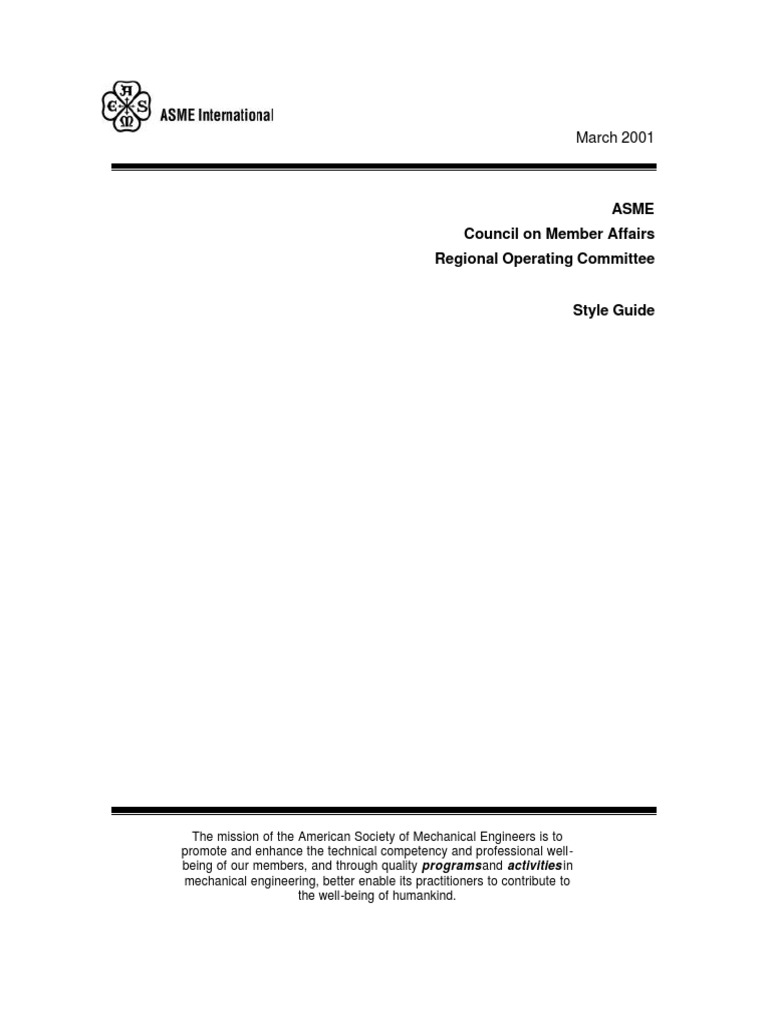 ASME Style Guide Suggestions | PDF | Ambiguity | Acronym