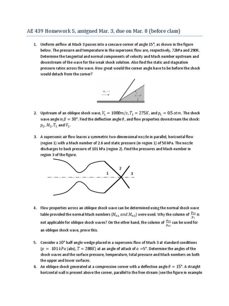 Supersonic Flow and Shock Wave Analysis | PDF | Science & Mathematics