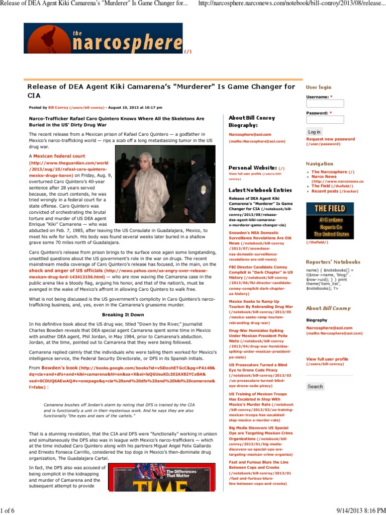 Release of DEA Agent Kiki Camarena's - Murderer - Is Game Changer For ...