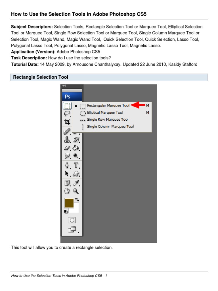 Mastering Selection Tools in Photoshop CS5 | PDF | Career & Growth | Computers