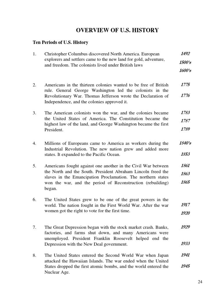 Overview of US History | PDF | Confederate States Of America ...