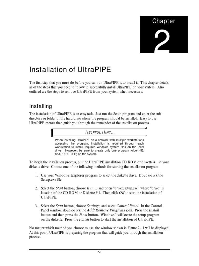 Chap 2 - Installing UltraPIPE | PDF | Installation (Computer Programs) | Icon (Computing)