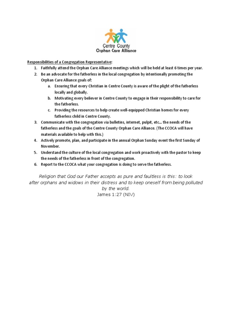 Church Representative Responsibilities | PDF | Social Science | Wellness