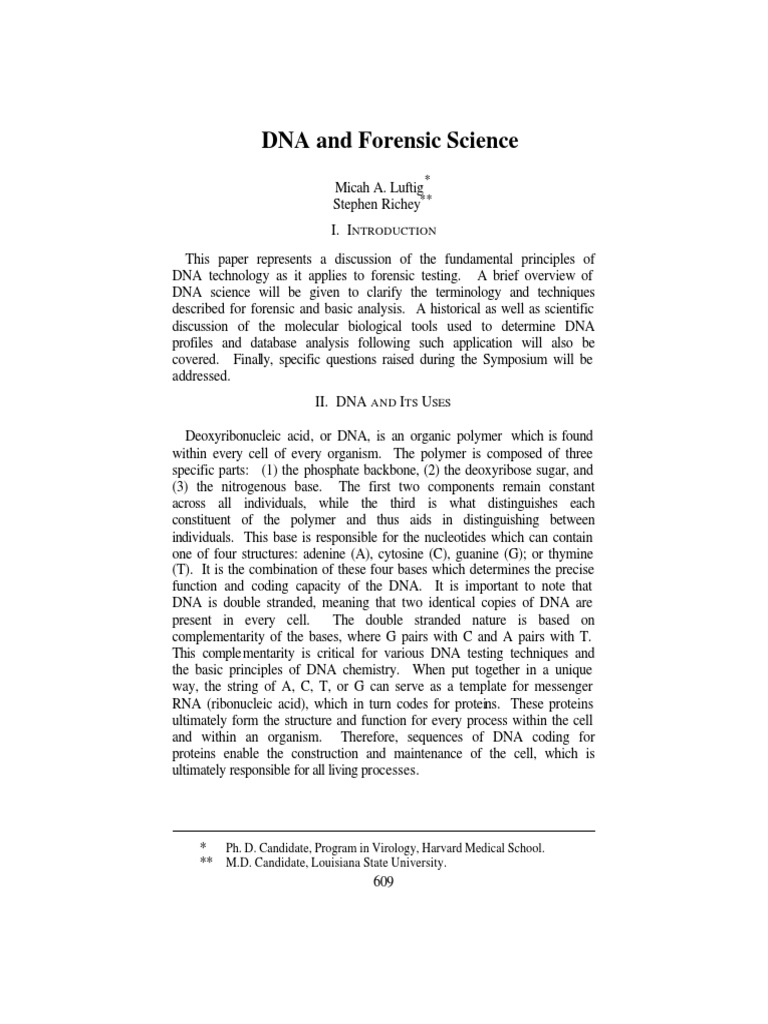 DNA & Forensic Science | PDF | Polymerase Chain Reaction | Dna Profiling