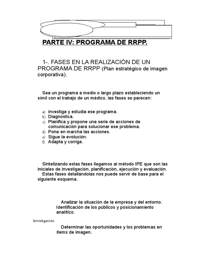 FASES EN LA REALIZACIÓN DE UN PROGRAMA DE RRPP (Plan Estraté | PDF