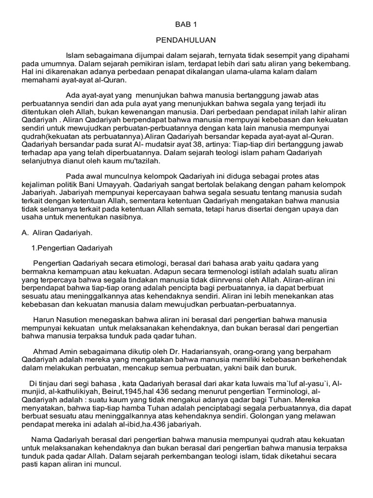 Aliran Qadariyah | PDF